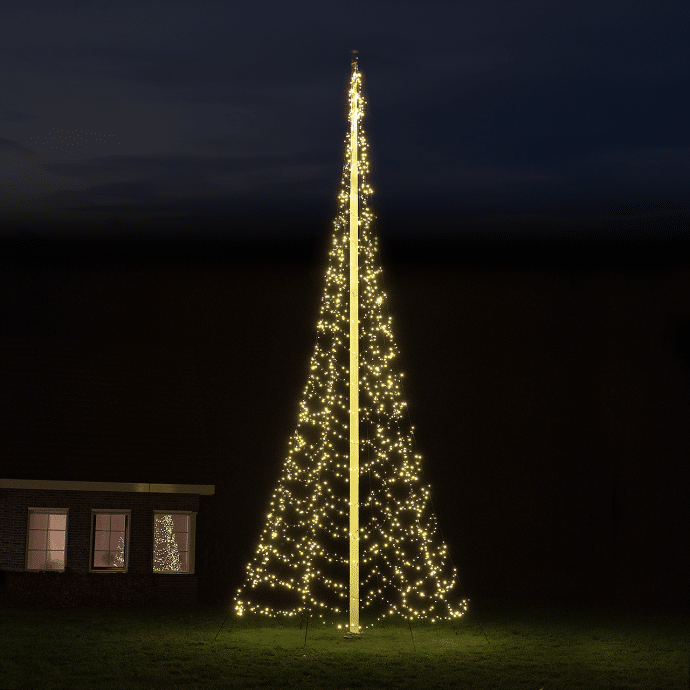 Xmas Starlight® | 8 meter vlaggenmast | 1800 LED-lampjes | Warm wit ...